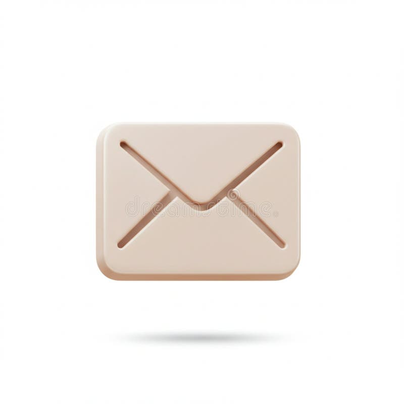 Beige 3D Email Icon Digital Message Communication Graphic Design ...