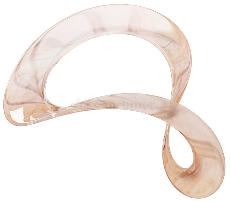 3D Beige Glass Abstract Shape Illustration. Transparent Design Element ...