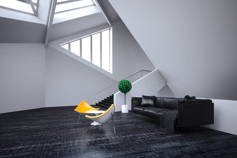 3d Belo Design Minimalista Do Interior Ilustração Stock - Ilustração de ...