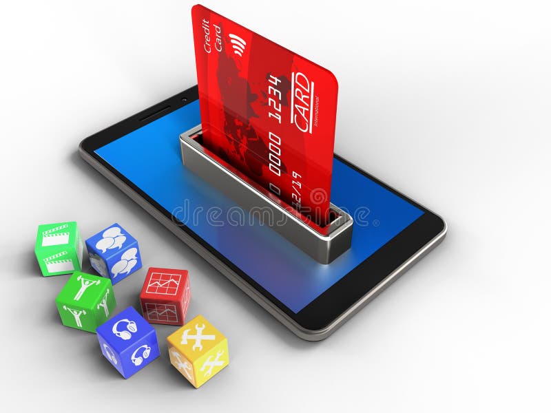 3d betaalpas stock illustratie. Illustration of gegevens - 102917292