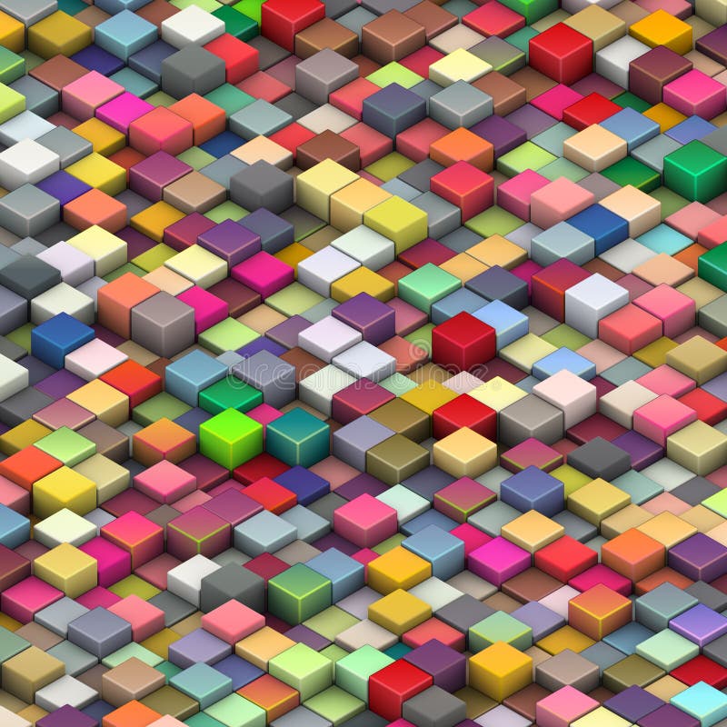 3d Cubes in Different Shades of Green Stock Illustration - Illustration ...