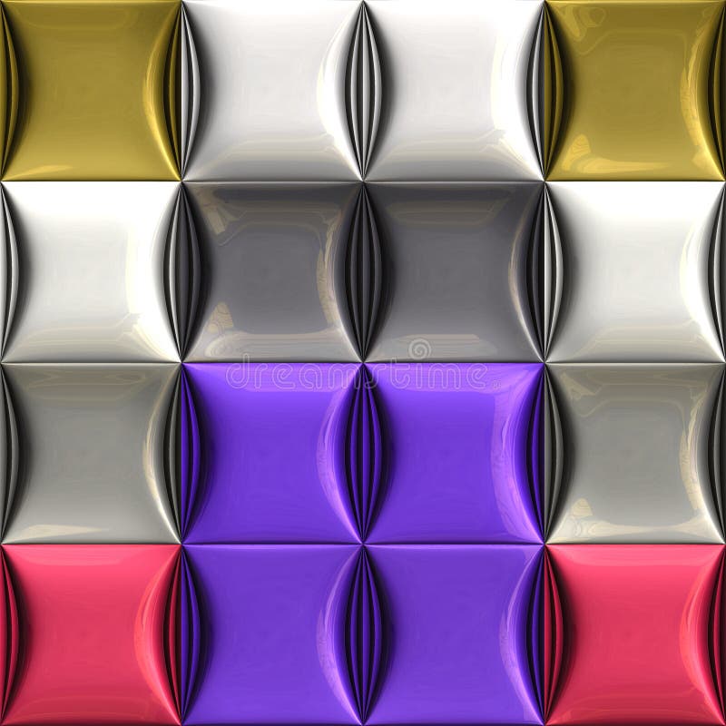 3D Beveled Generative Glossy Pattern Tile Stock Illustration ...