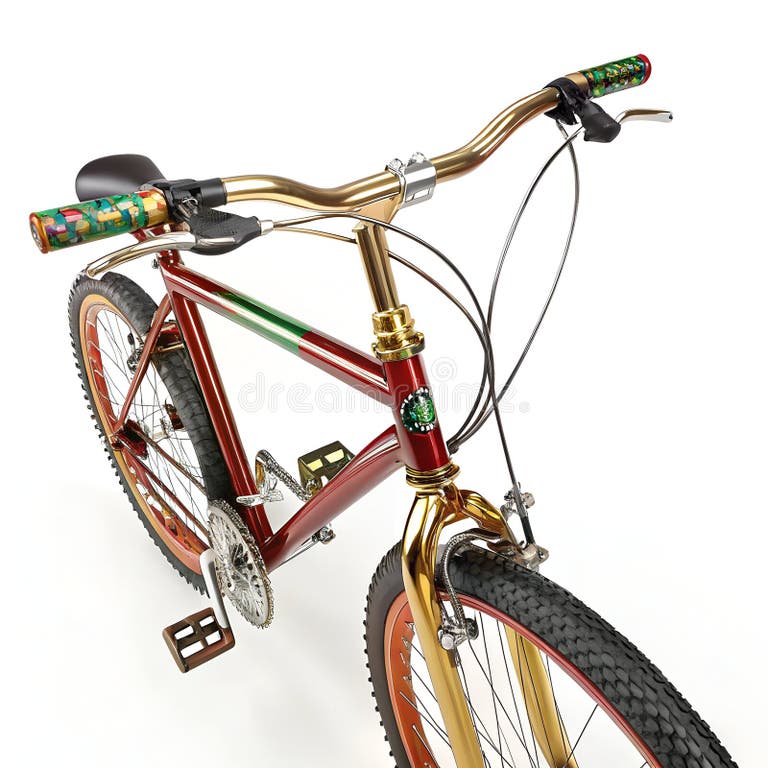 3D Bicycle Render Isolated on White Background Stock Illustration ...