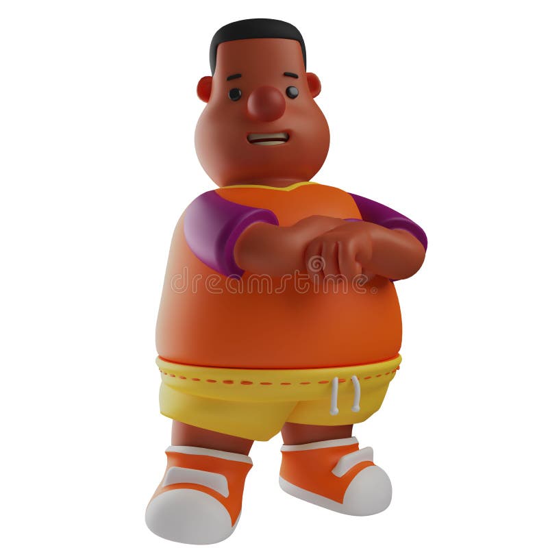 3D Big Boy Cartoon Illustration with Cute Smile Stock Illustration ...