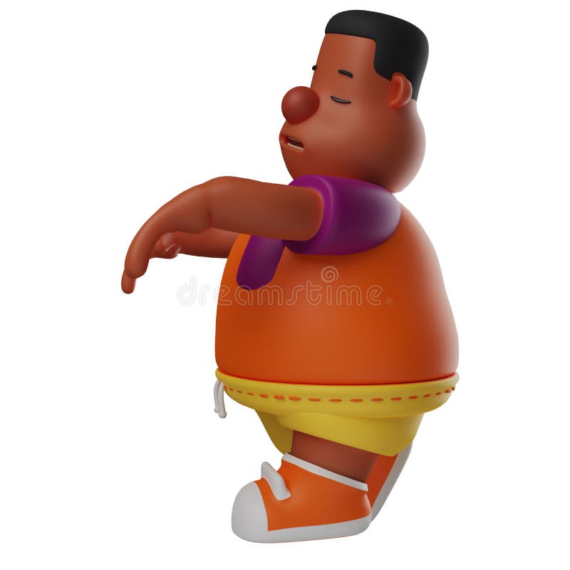 3D Big Boy Cartoon Illustration Feels Sleepy Stock Illustration ...