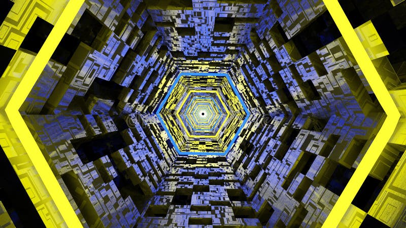 3D Big Data Digital Background Square with Futuristic Matrix. 3D ...