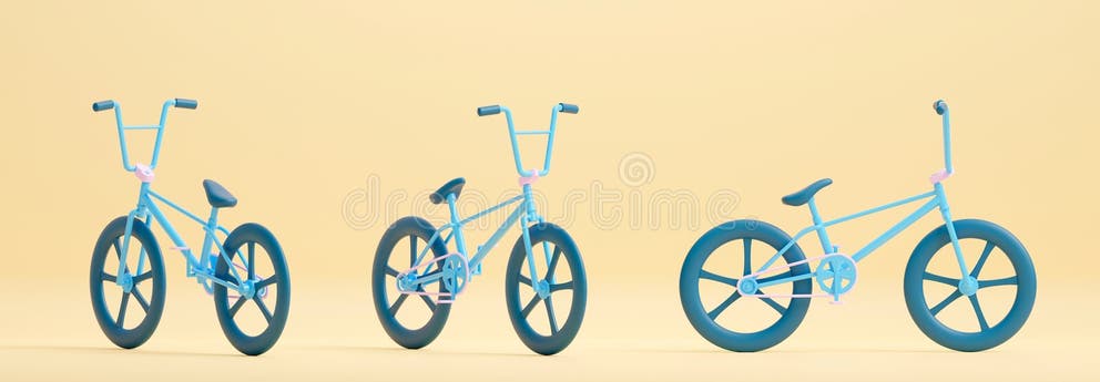 3D Bike with Different Angle Stock Illustration - Illustration of ...