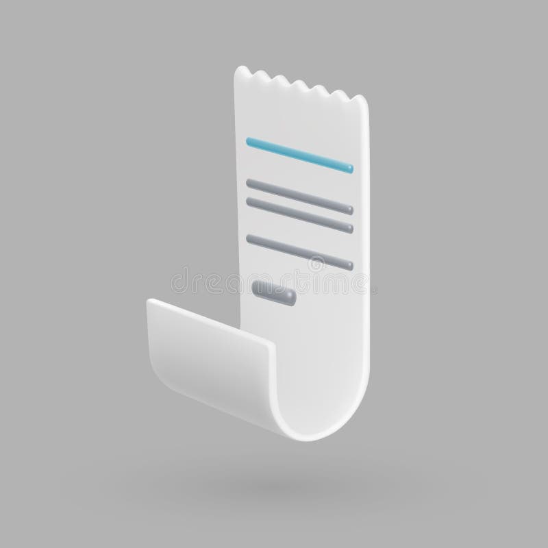 3d Bill with Printed Information Stock Illustration - Illustration of ...