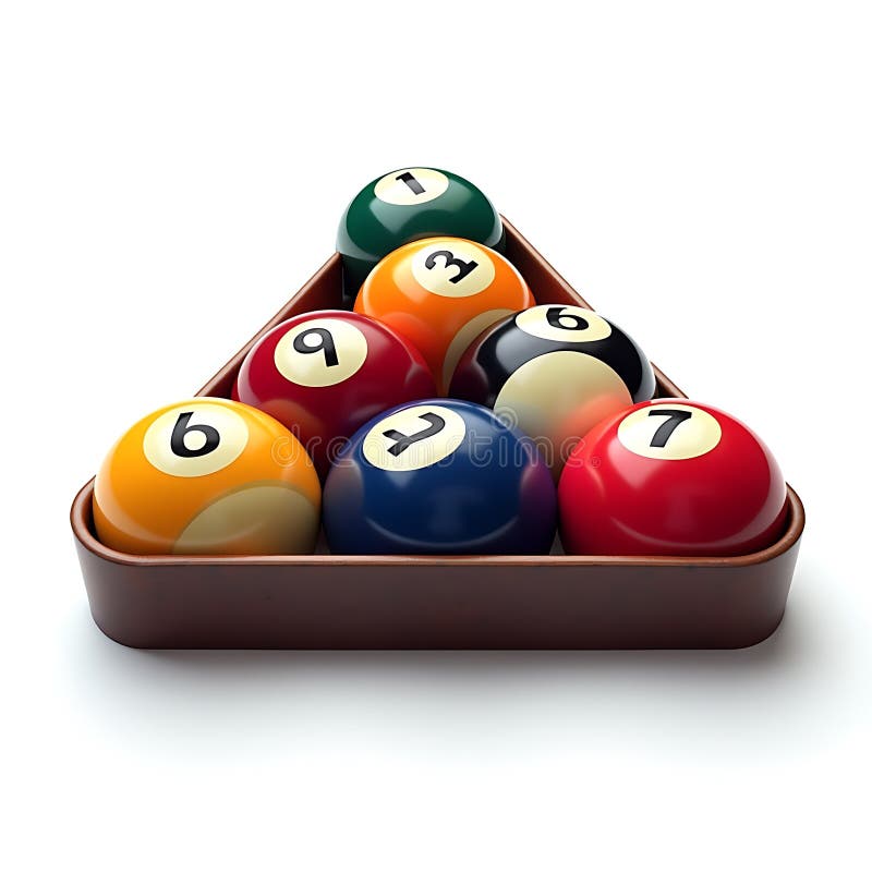 3D Billiard Ball Set with Glossy Surface Stock Illustration ...