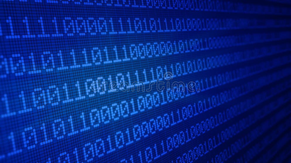 3D Binary code stock illustration. Illustration of light - 42432837