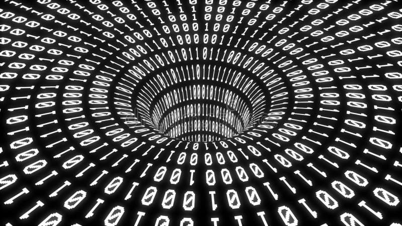 3D Binary Code Spiraling into Digital Vortex with Orbiting Camera, 4K Loop Stock Footage - Video ...