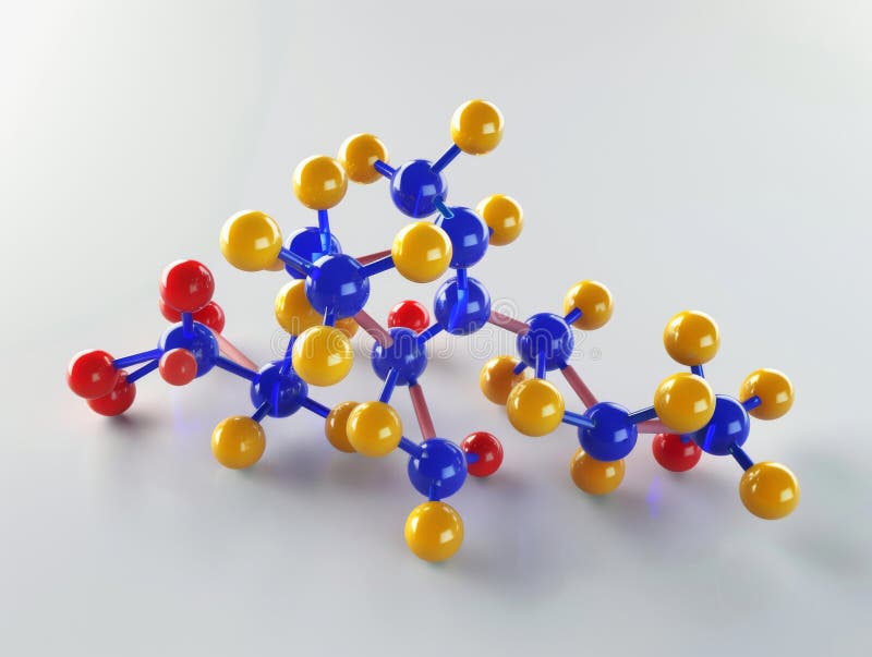3D Biochemical Molecular Structure - Ai Stock Illustration ...