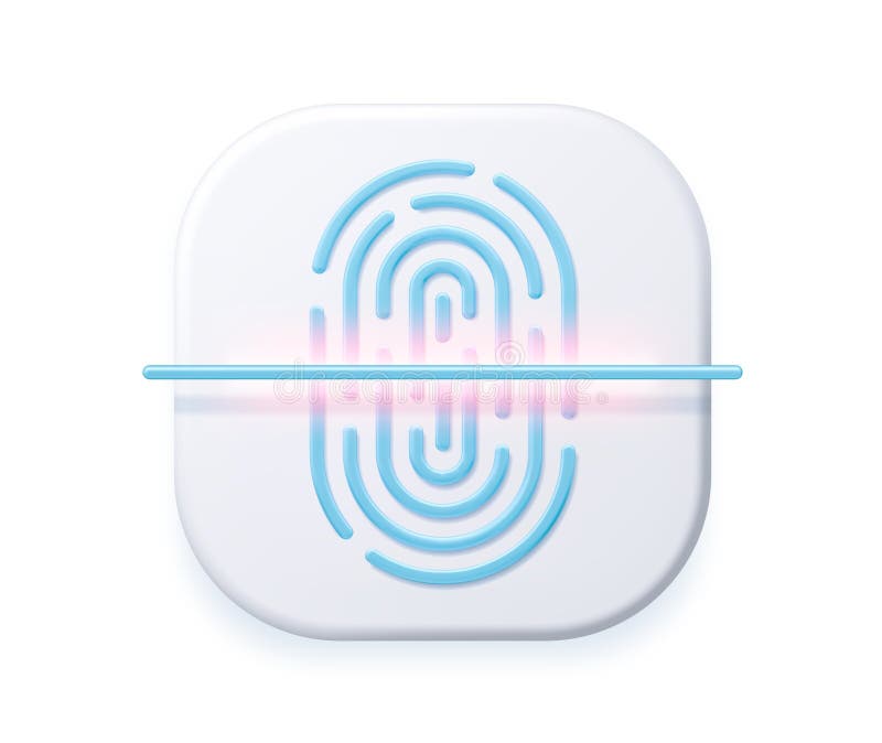 3d Biometric Fingerprint. High-tech Scanner Stock Vector - Illustration ...