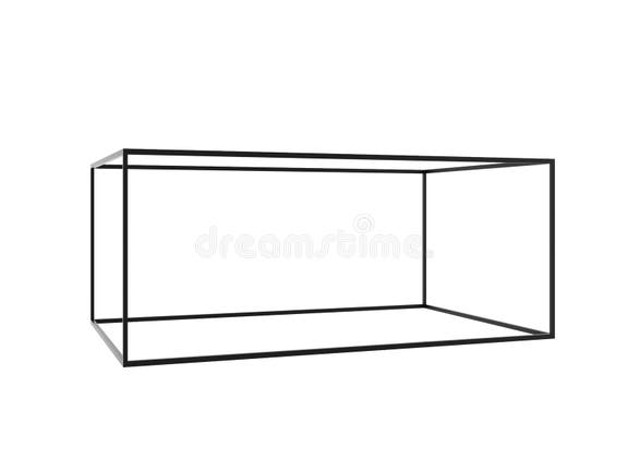 3D Black Empty Box Frame Isolated on White Background, Clipping Stock ...