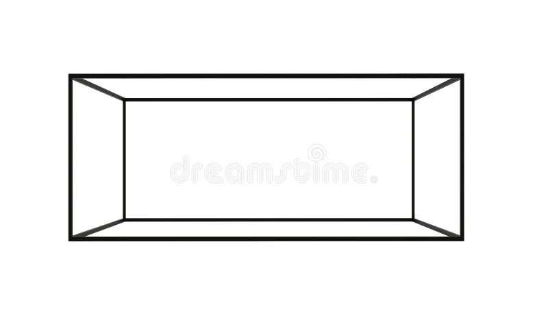 3D Black Empty Box Frame Isolated on White Background, Clipping Stock ...