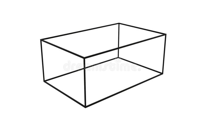 3D Black Empty Box Frame Isolated on White Background, Clipping Stock ...