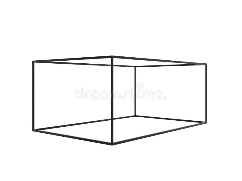 3D Black Empty Box Frame Isolated on White Background, Clipping Stock ...