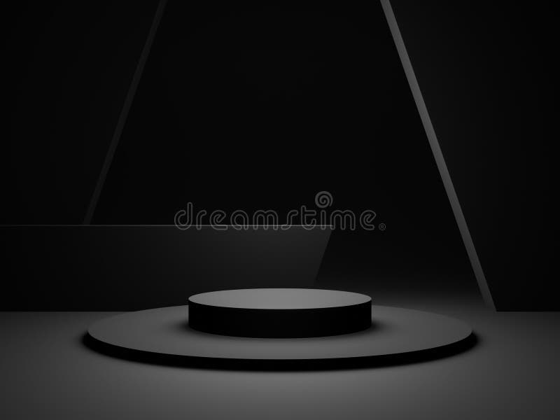 3D Black geometric podium stock illustration. Illustration of center ...