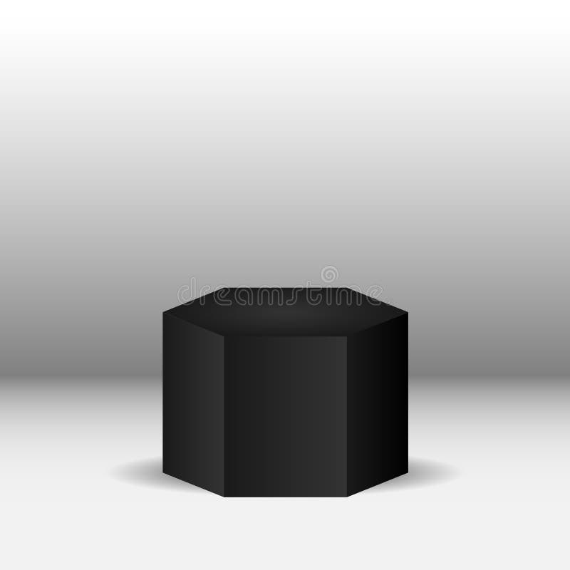 3d Black Geometric Shape Interior Design Template Background Stock ...