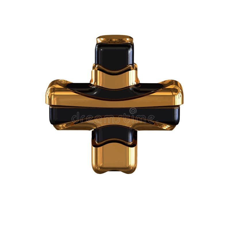 3d black and Gold symbol stock vector. Illustration of isolated - 254415456