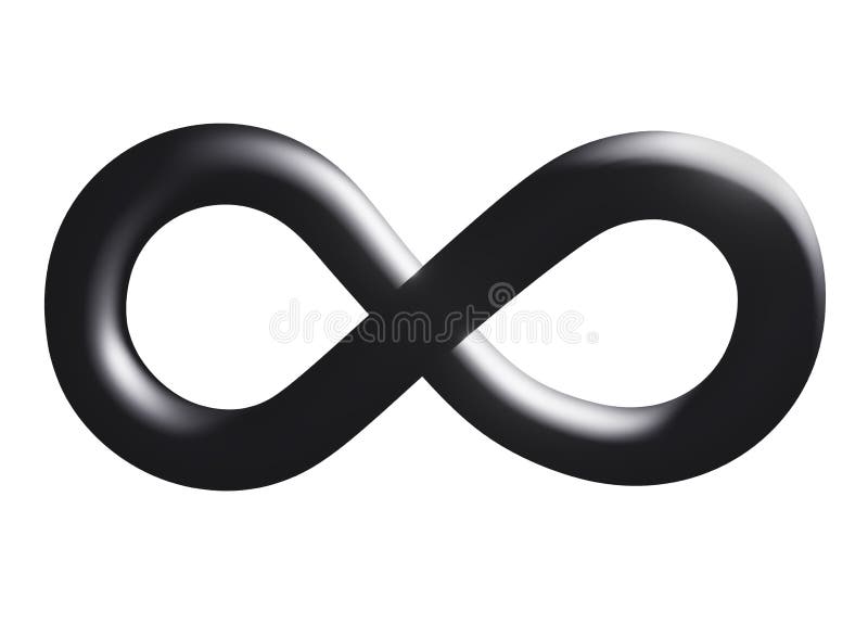 3d Black Infinity Sign or Symbol Stock Illustration - Illustration of ...