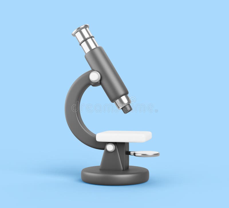3d Black Lab Microscope Isolated on Blue Background. Render Realistic ...