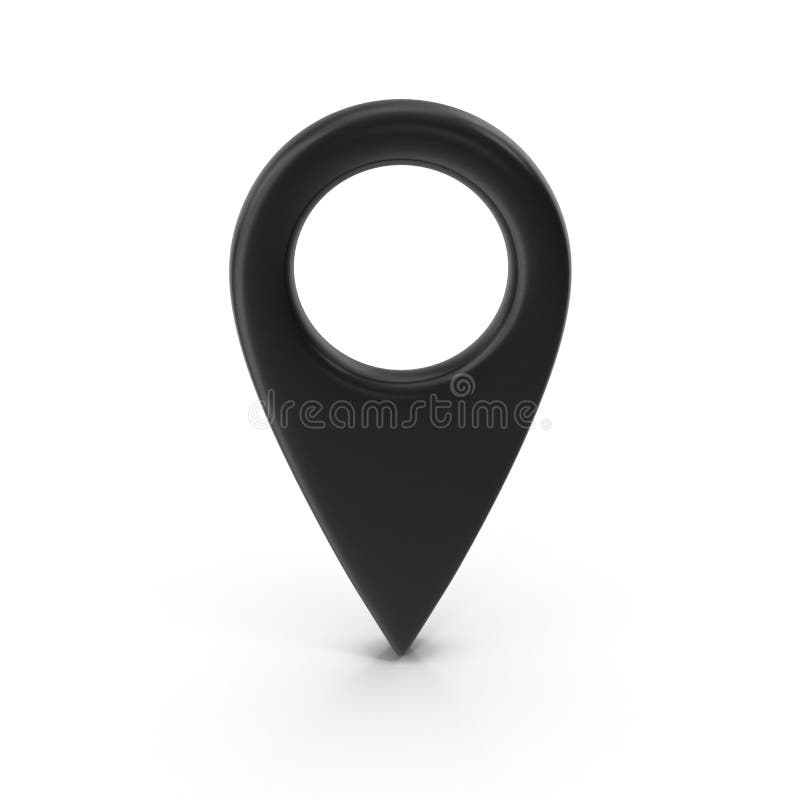 3D Black Map Pointer, Location Map Icon Stock Illustration ...
