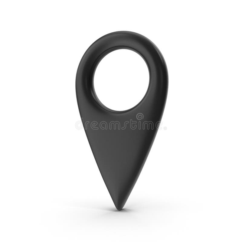3D Black Map Pointer, Location Map Icon Stock Illustration ...