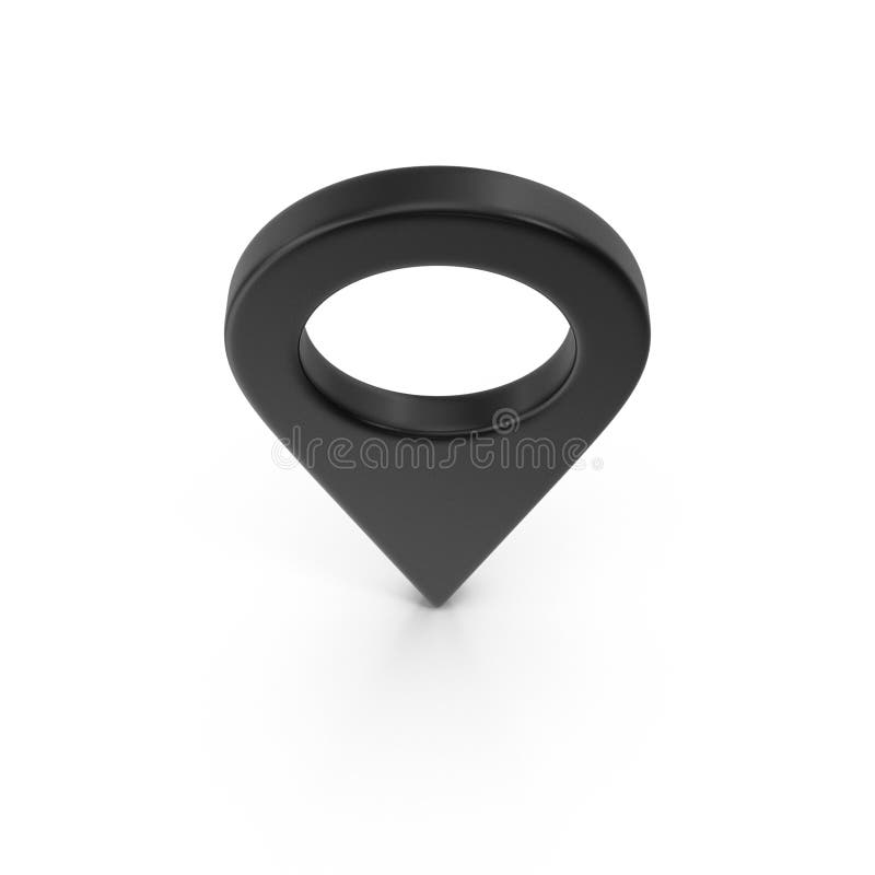 3D Black Map Pointer, Location Map Icon Stock Illustration ...
