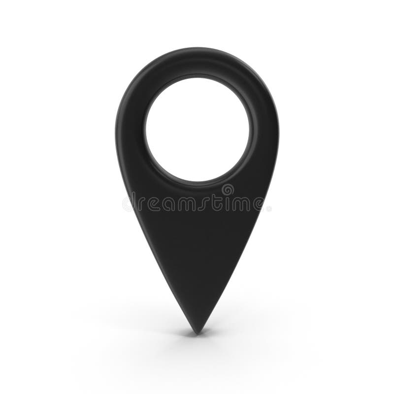 3d Black Map Pointer Location Map Icon Stock Illustration
