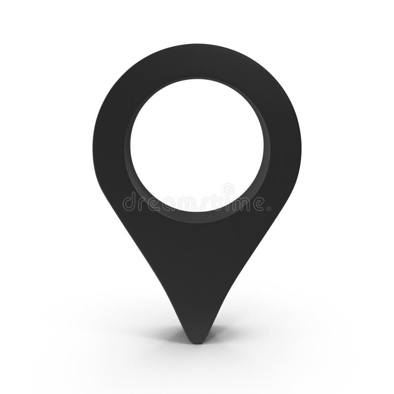 3d Black Map Pointer Location Map Icon Stock Illustration