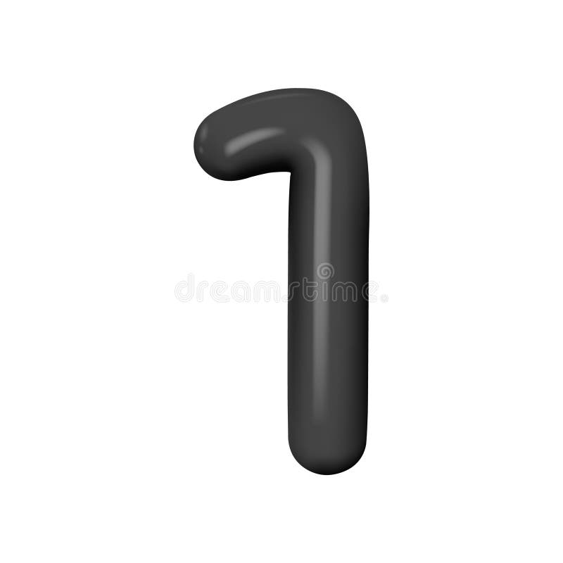 Black Number 8. 3D Volumetric Render Figure. Black Realistic Plastic ...