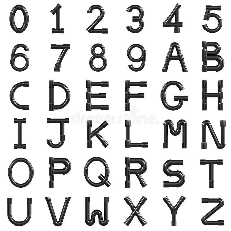 PVC pipe alphabet stock illustration. Illustration of plumbing - 131910076