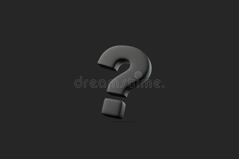 3D Black Question Mark on Dark Background Stock Illustration ...