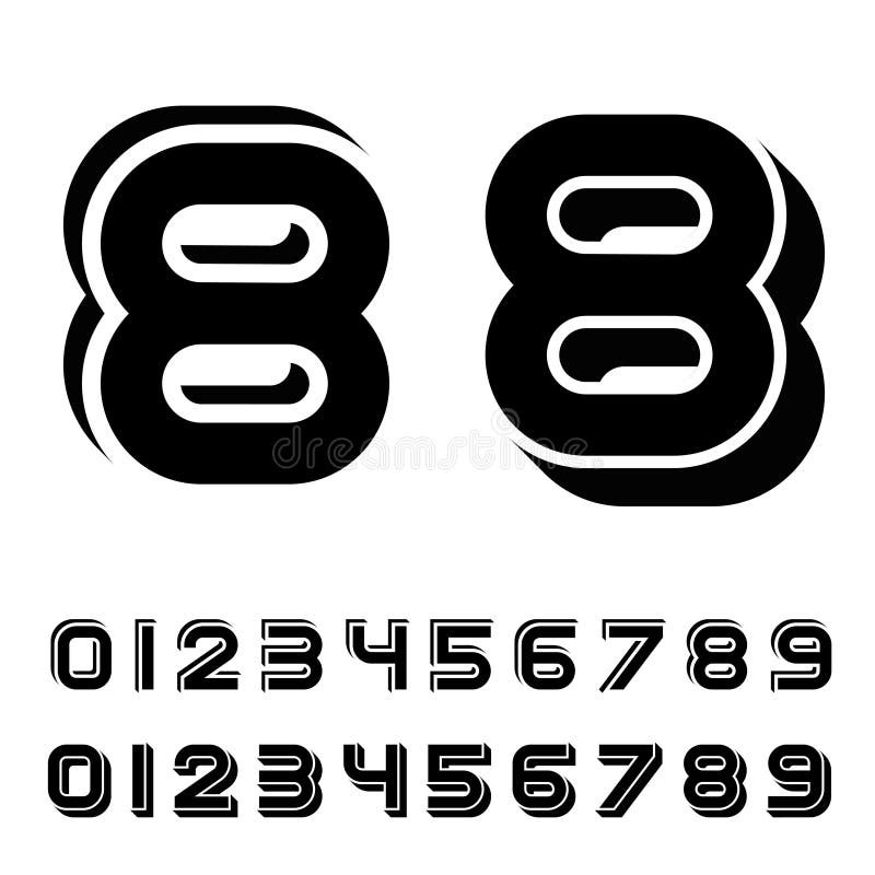 Black simple font numbers stock vector. Illustration of count - 45077623