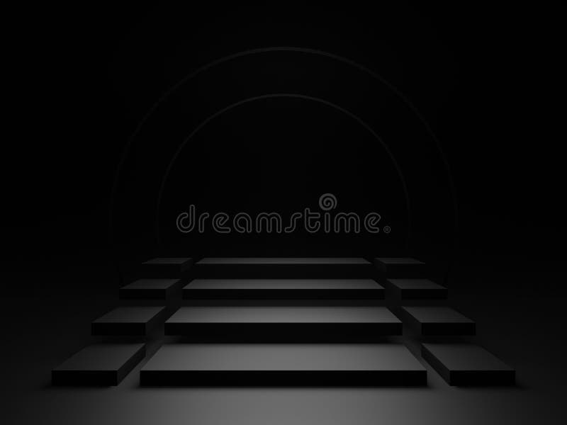 3D Black Step Background. Black Stair Stock Illustration - Illustration ...