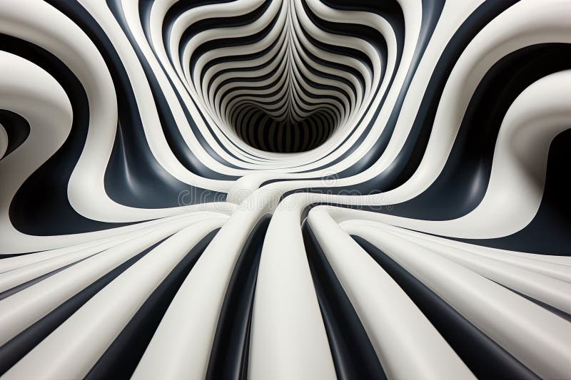 A 3D Black and White Background with a Repetitive Pattern of Striped ...