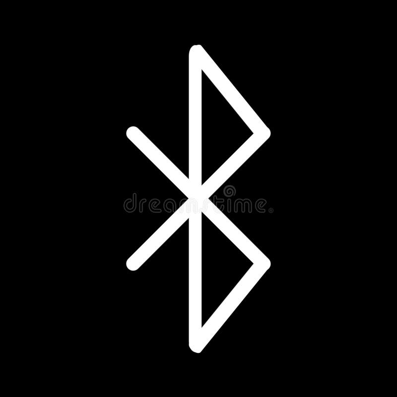 2D Black and White Bluetooth Button Icon Editorial Stock Photo ...