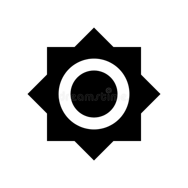 2D Black and White Brightness Icon, Sun Icon Stock Illustration ...