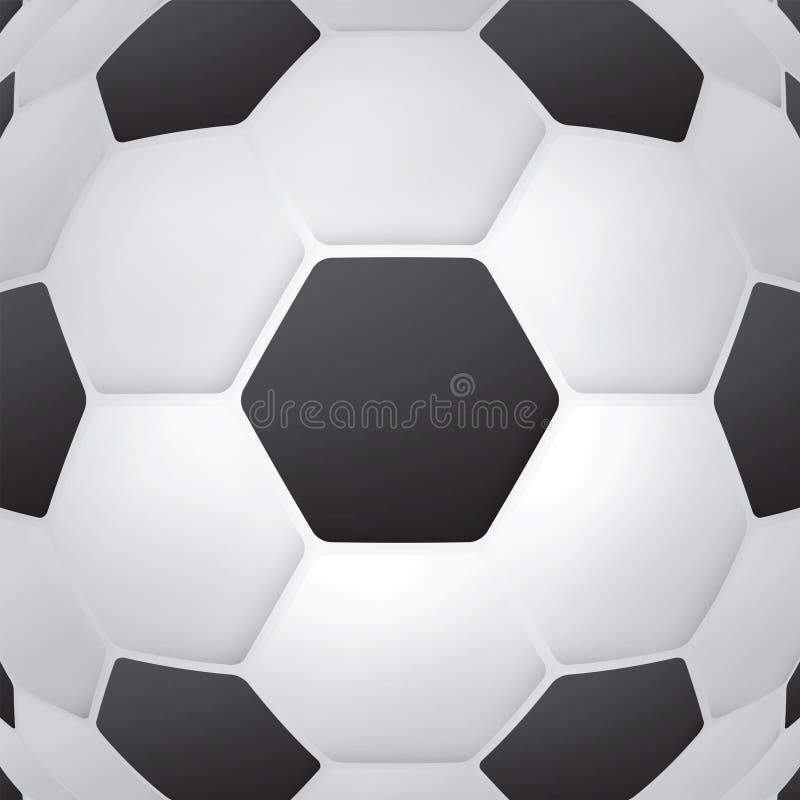 3D Black and White Hexagon Soccer Ball Curve Out Pattern Square ...