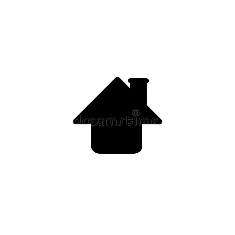 2D Black and White House Icon Button Illustration Stock Illustration ...
