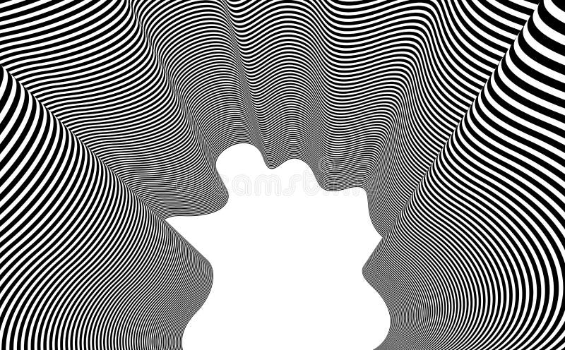 3D Black and White Lines in Perspective Abstract Vector Background ...