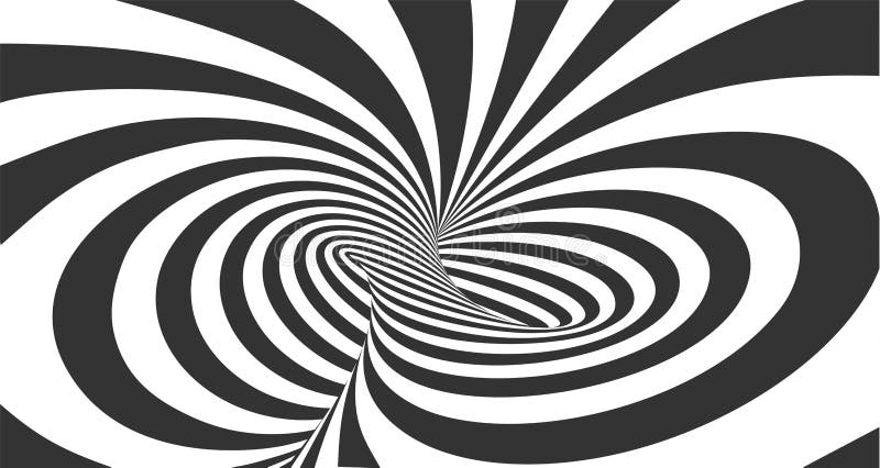 3D Black White Lines, Perspective, Digital Abstract Swirl Vector ...