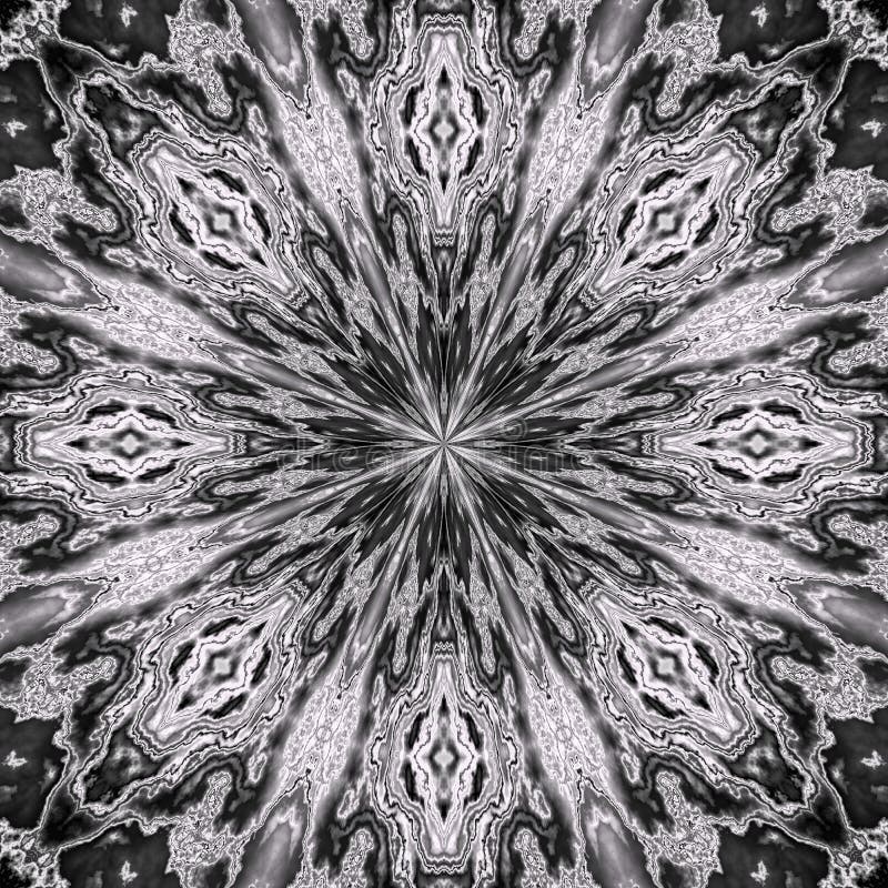 3d Black White Octagonal Fractal Style Pattern Stock Illustration ...