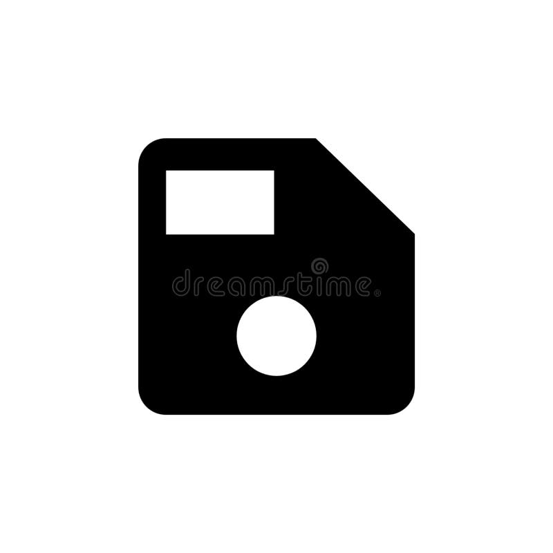 2D Black and White Save Icon Stock Illustration - Illustration of logo ...