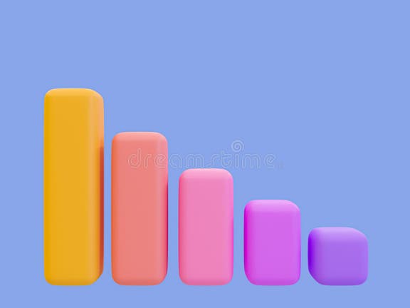 3d Blank Bar Graph Template. Bar Chart Mock Up Stock Illustration ...