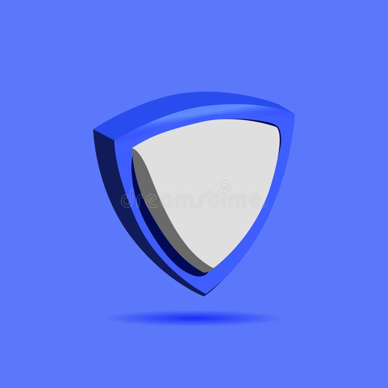 3d Blank Blue Shield Design Vector Stock Vector - Illustration of shape ...