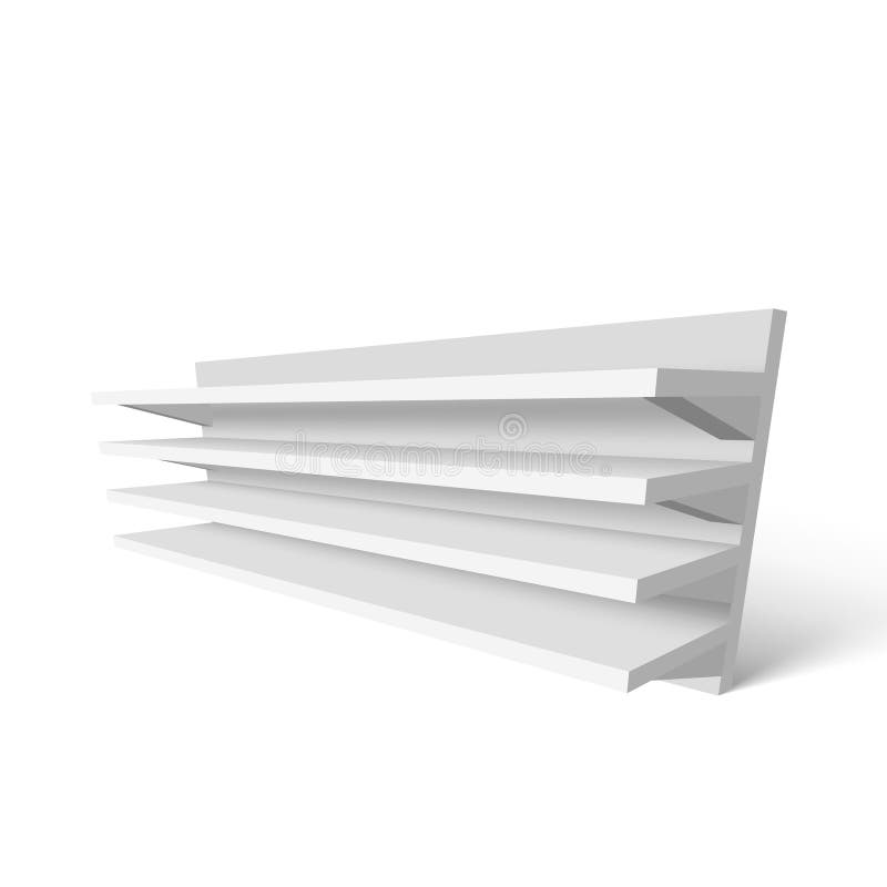 3D Blank Empty Showcase Display Shelves on White Stock Vector ...