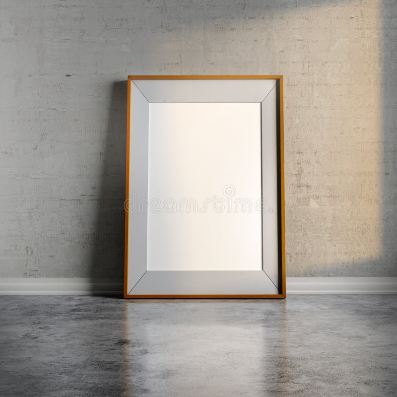 3d Blank Frame and Vintage Wall Stock Illustration - Illustration of ...