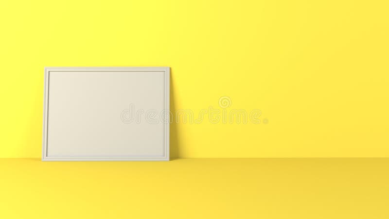 3D Blank Picture Frames on Empty Wall Stock Illustration - Illustration ...